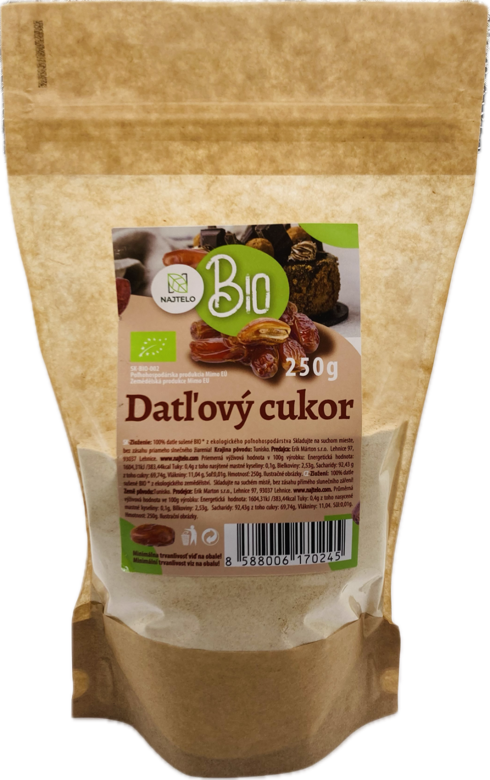 Najtelo Datľový cukor BIO 250g – NAJTELO.COM